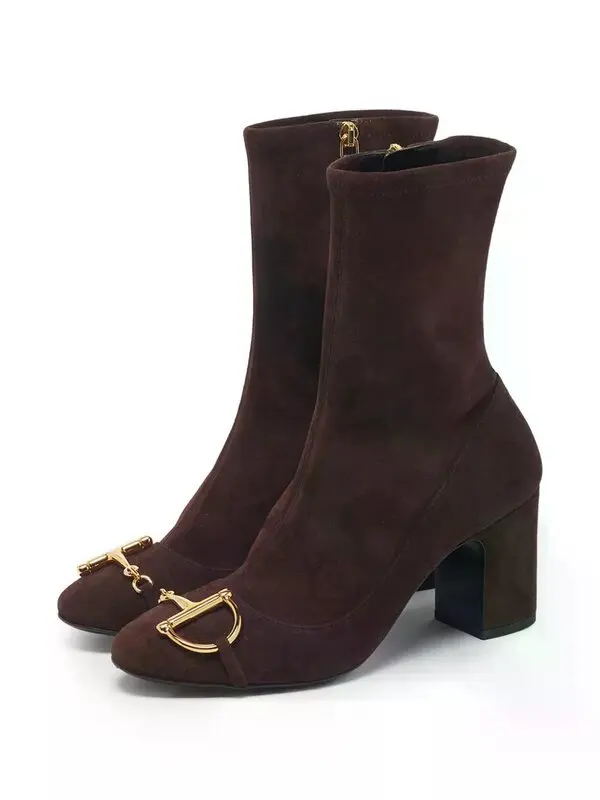 Gucci Horsebit Suede Ankle Boots