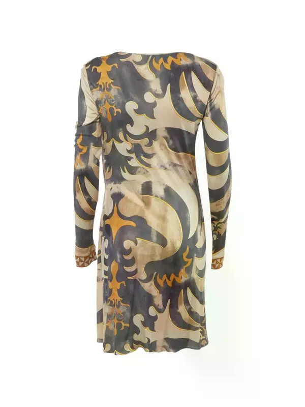 Emilio Pucci Abstract Print Silk Midi Dress