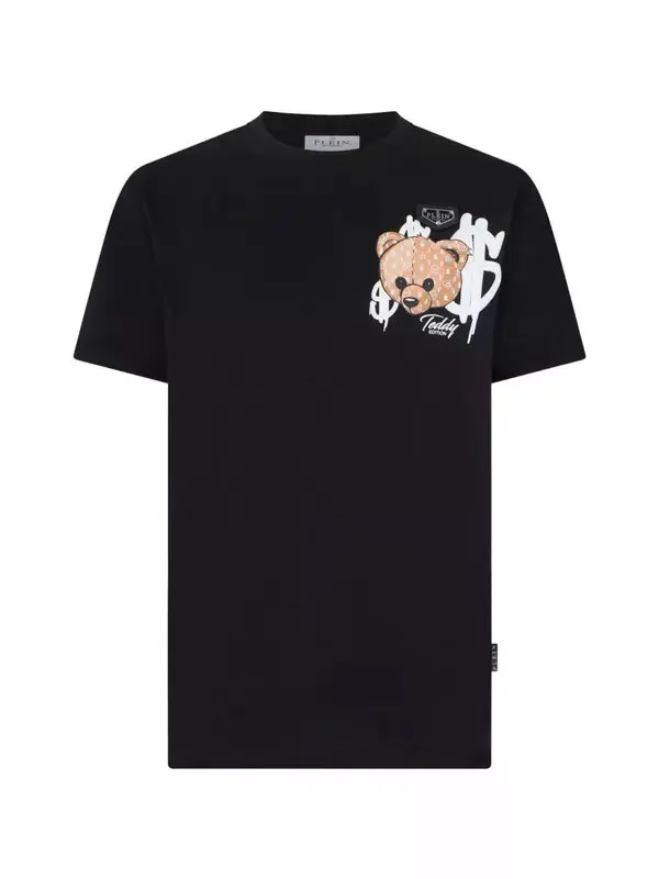 Philipp Plein Jersey T-shirt Teddy Chest - Black