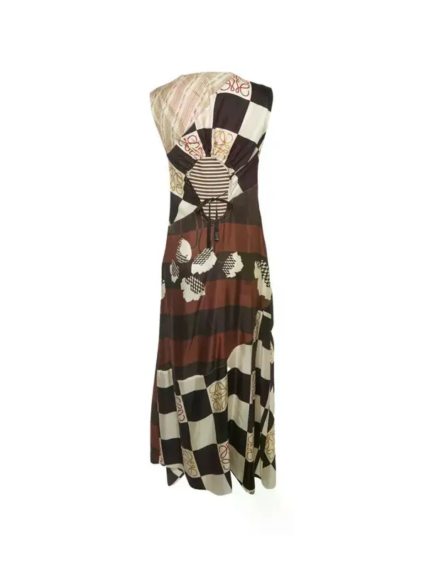 Loewe Printed Cut-out Midi Dress - Brown