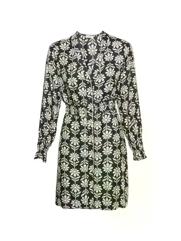 Sandro Illiana Floral-print Mini Dress - Black
