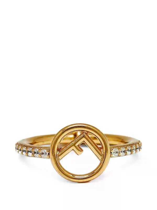 Fendi Crystal Embellished 'f Is Ring