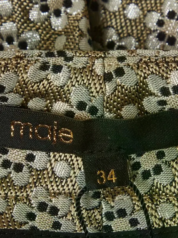 Maje Silver-tone Floral Jacquard Trousers
