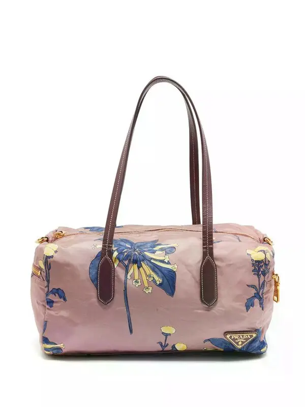 Prada Floral Print Satchel Bag - Pink
