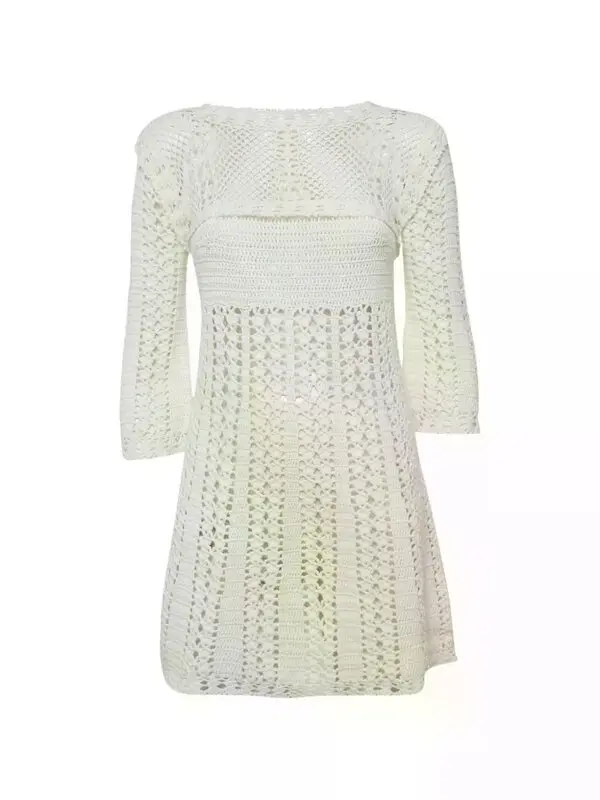 Elisabetta Franchi Long-sleeve Mini Dress - White
