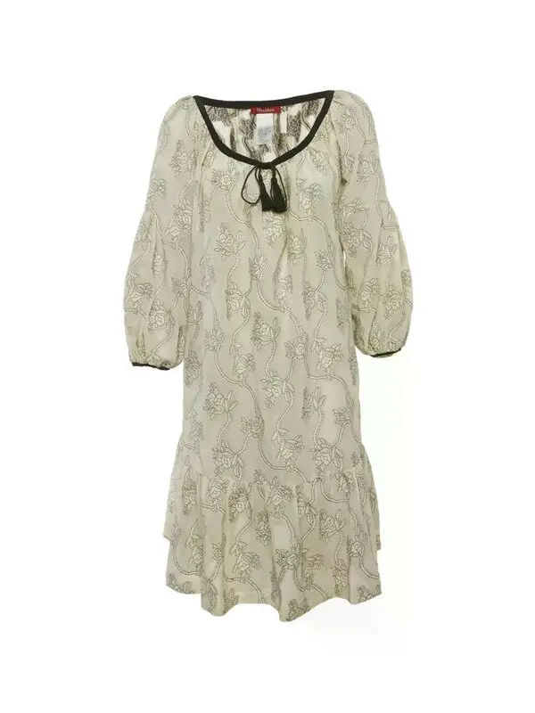 Max Mara Floral Midi Dress - Neutrals