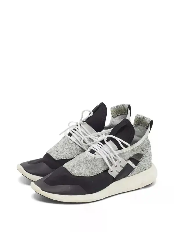 Y3 Elle Run Lace-up Cracked-leather Sneakers
