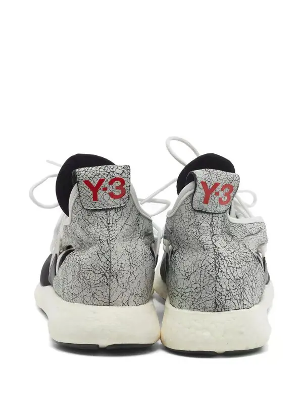 Y3 Elle Run Lace-up Cracked-leather Sneakers