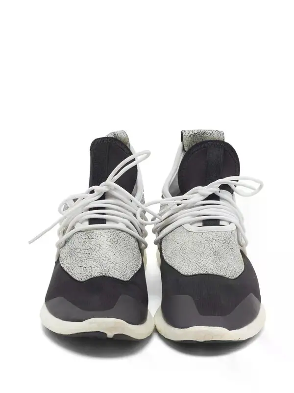 Y3 Elle Run Lace-up Cracked-leather Sneakers