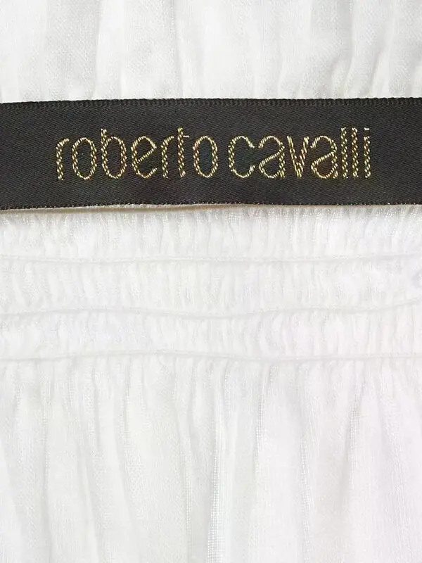 Roberto Cavalli Smocked Ruffled Blouse