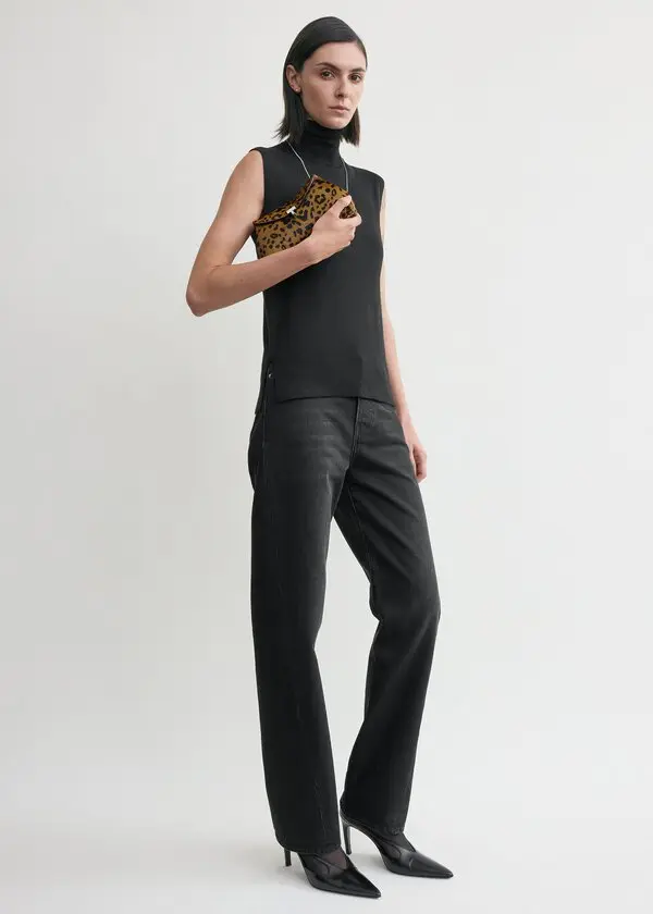TOTEME Mini T-lock Pony Hair Clutch