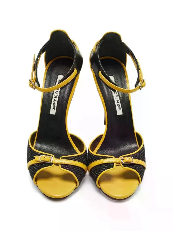Manolo Blahnik Woven Ankle-strap Sandals