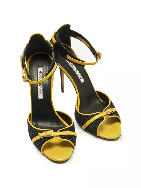 Manolo Blahnik Woven Ankle-strap Sandals