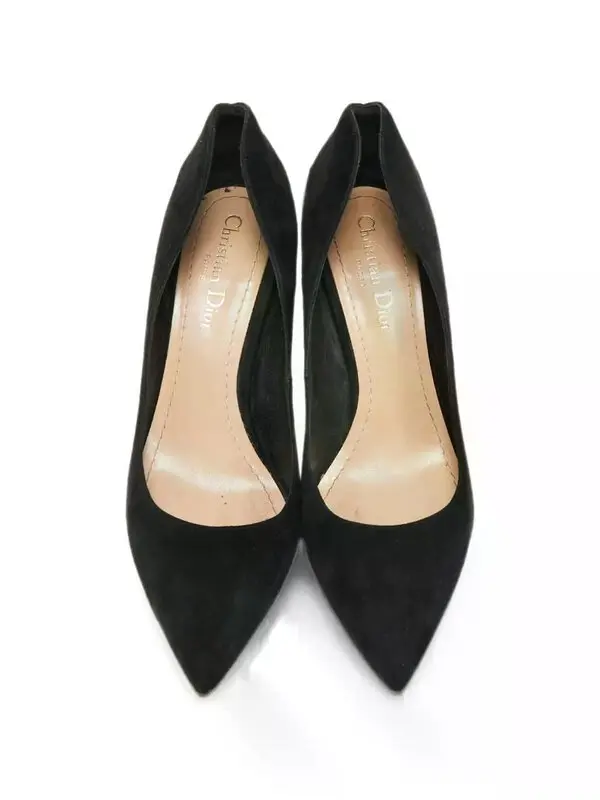 Dior Leather Suede Heart Detail Pointed Toe Pumps