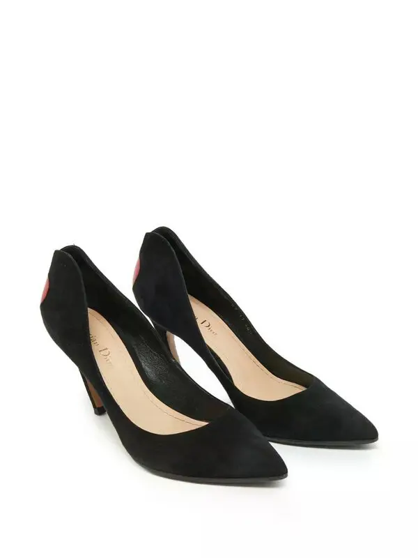Dior Leather Suede Heart Detail Pointed Toe Pumps