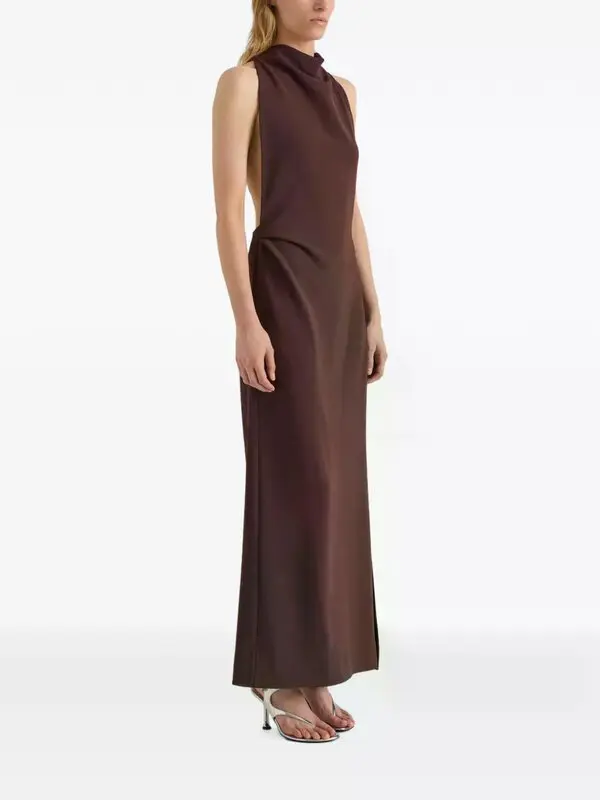 Proenza Schouler Selena Dress In Matte Double Crepe - Brown