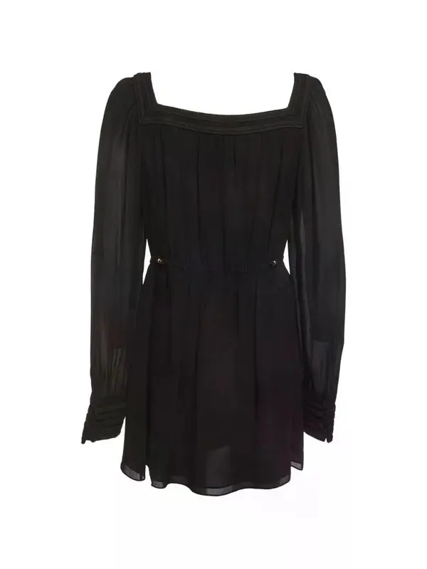 Saint Laurent Embroidered Square-neck Mini Dress