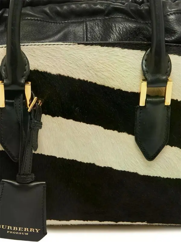 Burberry Dinton Zebra-print Tote Bag - Black