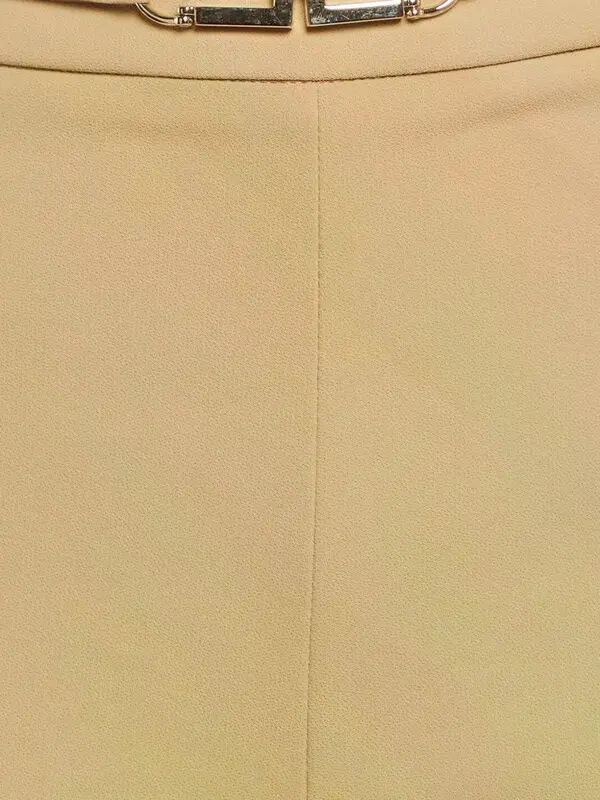 Elisabetta Franchi Buckled Wide-leg Trousers - Neutrals