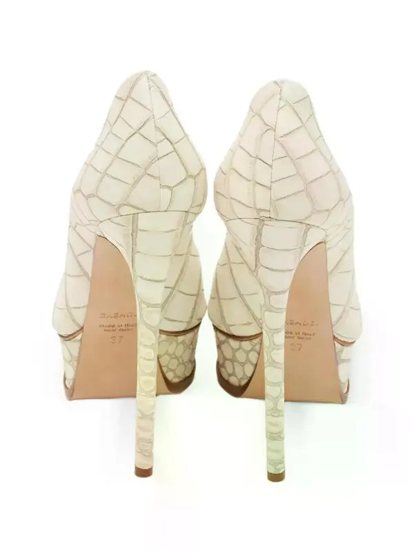 Casadei Croc-embossed Platform Sandals