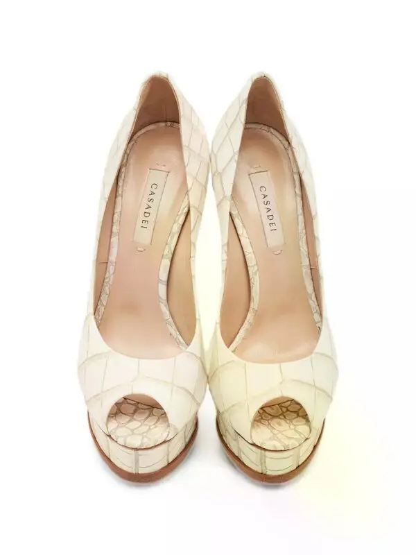 Casadei Croc-embossed Platform Sandals