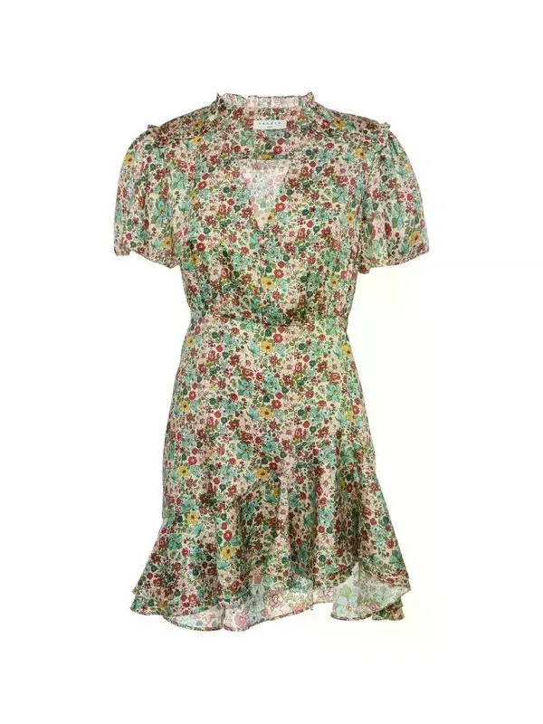 Sandro Mini Floral-print Ruffled Dress