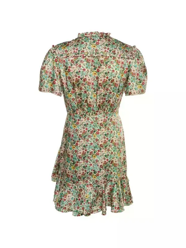Sandro Mini Floral-print Ruffled Dress
