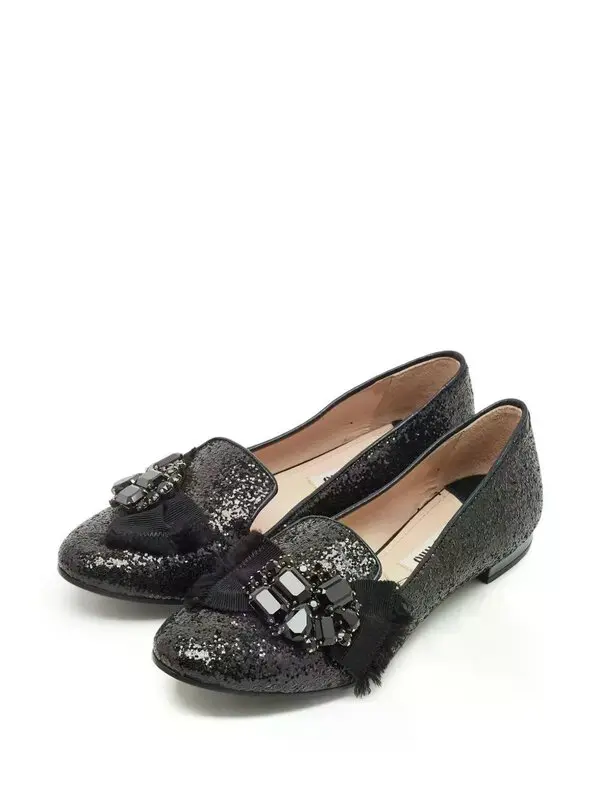 Miu Miu Crystal-embellished Flat Pumps