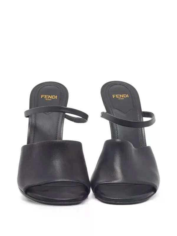 Fendi Sculptural Heel Leather Sandals