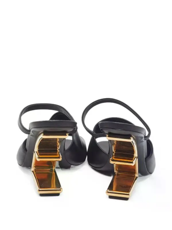 Fendi Sculptural Heel Leather Sandals