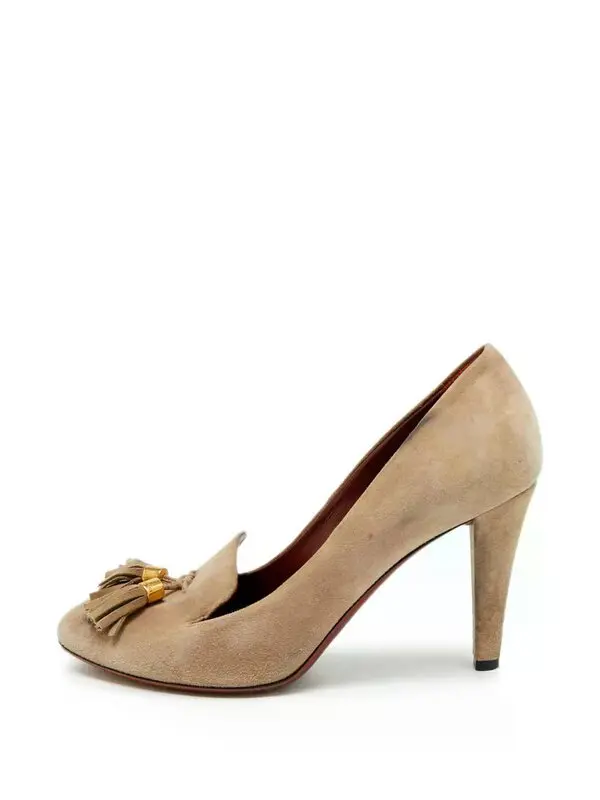 Gucci Mischa Tassel-detail Suede Heeled Pumps