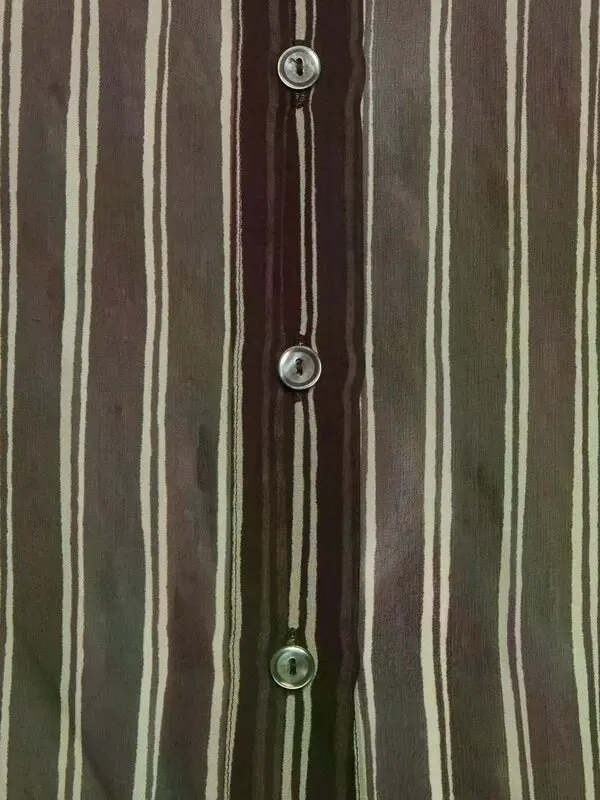 Max Mara Striped Silk Sheer Shirt