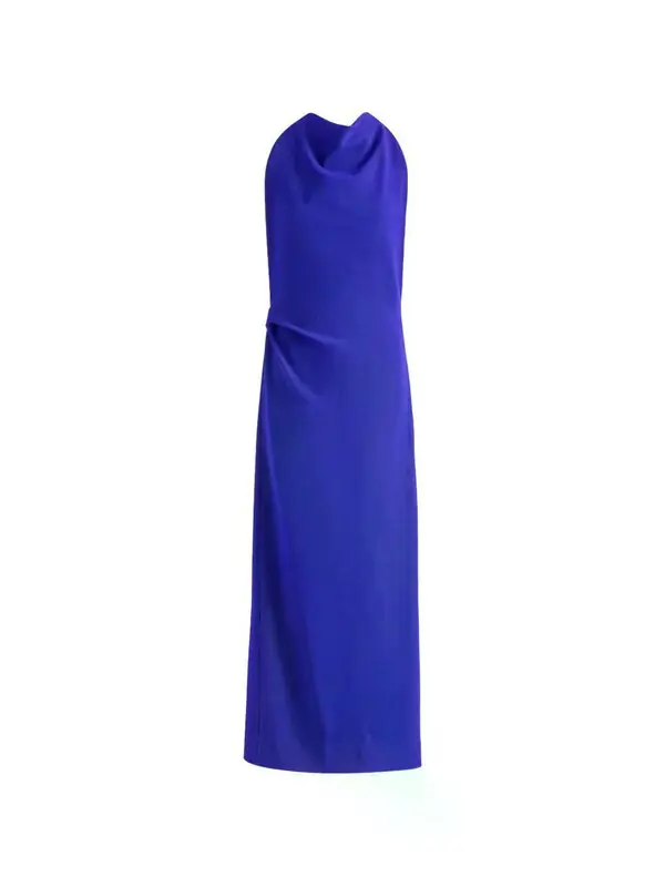 Proenza Schouler Selena Twist Back Dress In Matte Double Crepe - Blue