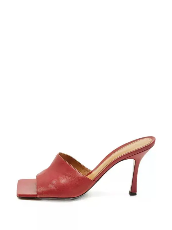 Bottega Veneta Square Toe Stiletto Sandals - Red