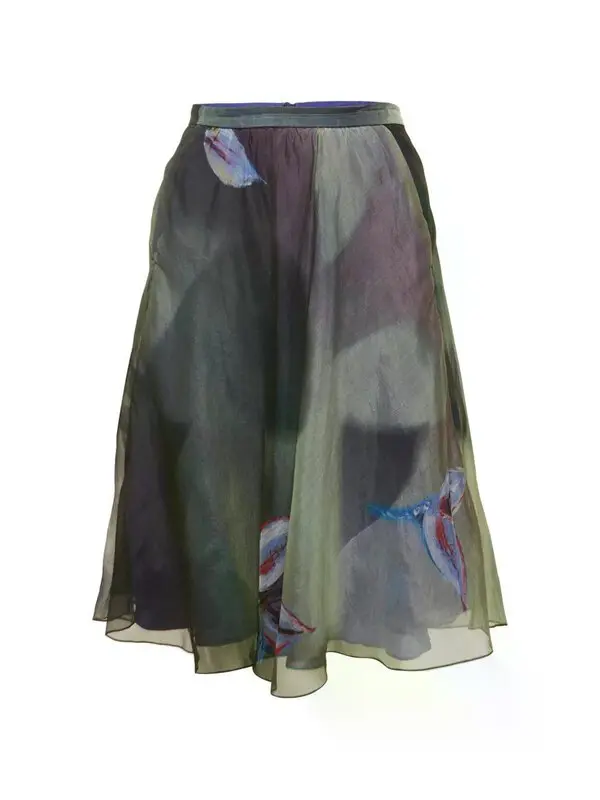 Giorgio Armani Printed Silk Mini Skirt - Blue
