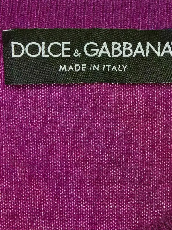 Dolce & Gabbana Floral Appliqué Cashmere Sweater