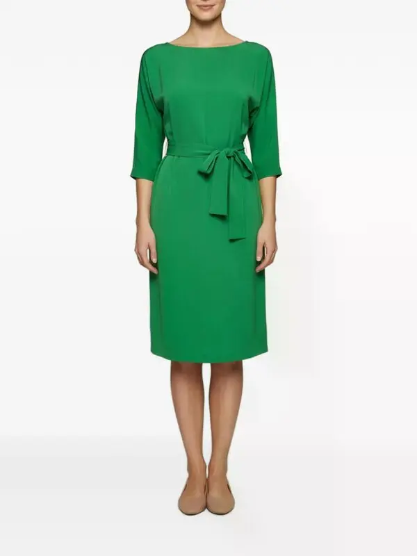Diane Von Furstenberg Belted Crepe Midi Dress - Green