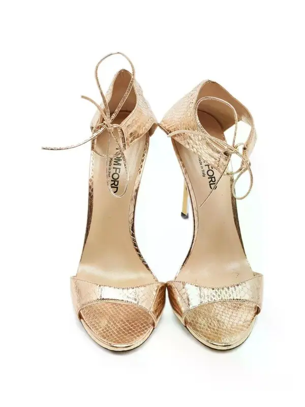 TOM FORD Python-embossed Ankle-strap Sandals