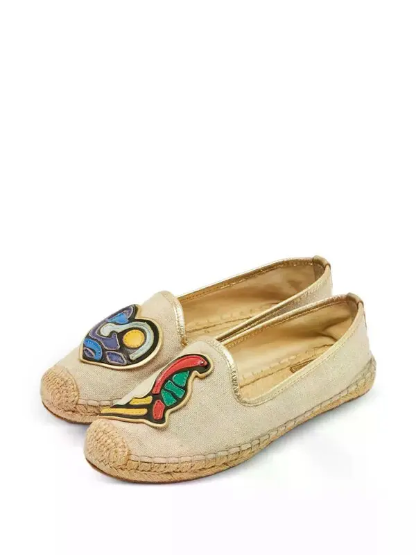 Tory Burch Leather Round Toe Espadrilles
