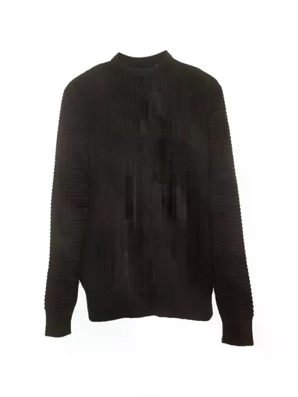 LOUIS VUITTON Crew Neck Long Sleeve Sweater - Black