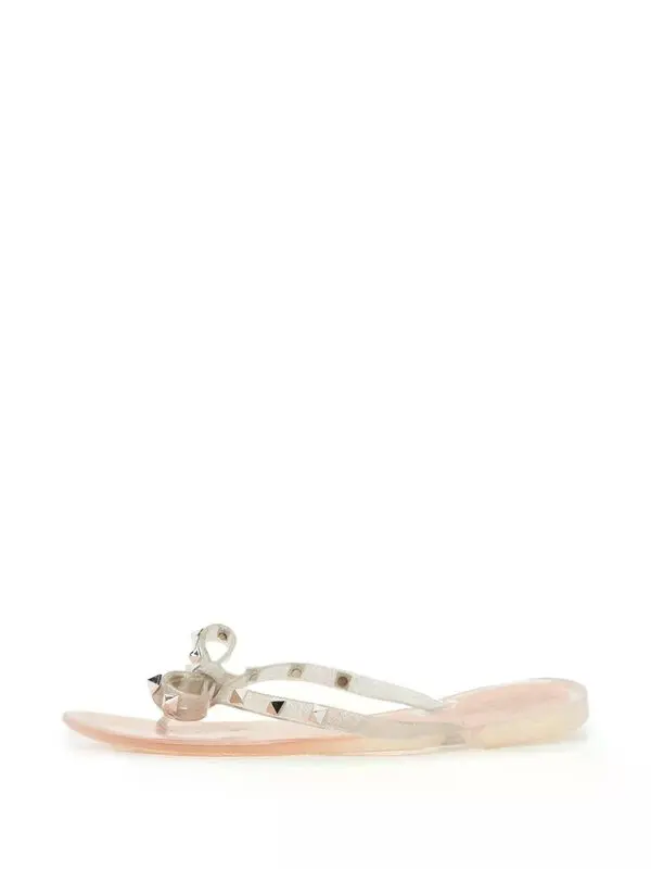 Valentino Garavani Rockstud Embellished Thong Flip-flops - Silver