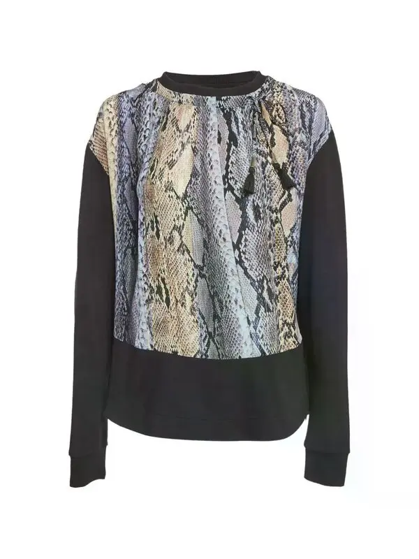 Just Cavalli Snake-print Tassel-detail Sweater - Black
