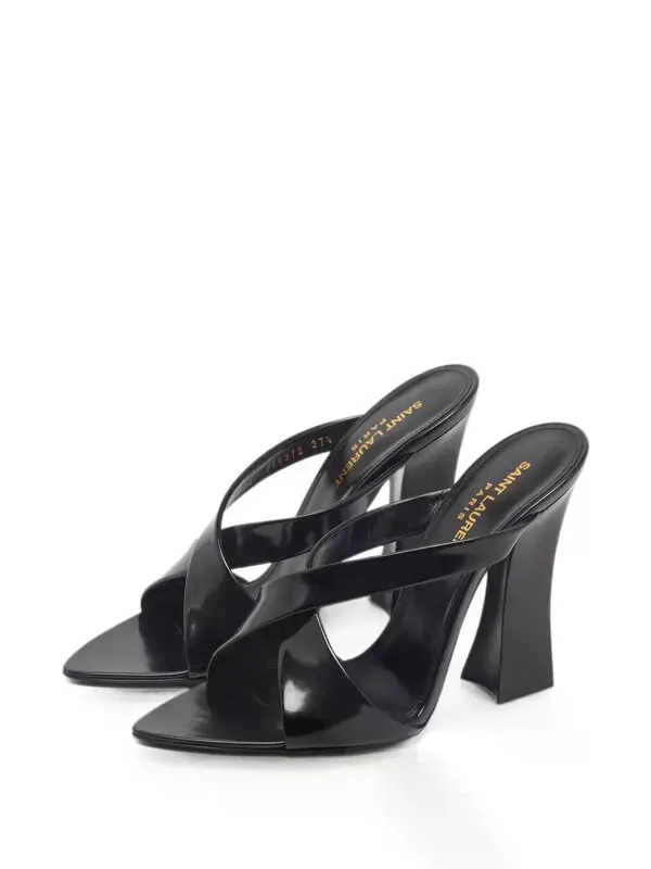 Saint Laurent Eva Criss-cross High Block Heel Sandals
