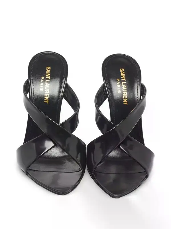 Saint Laurent Eva Criss-cross High Block Heel Sandals