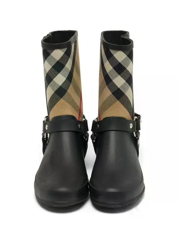 Burberry Check Buckled Boots