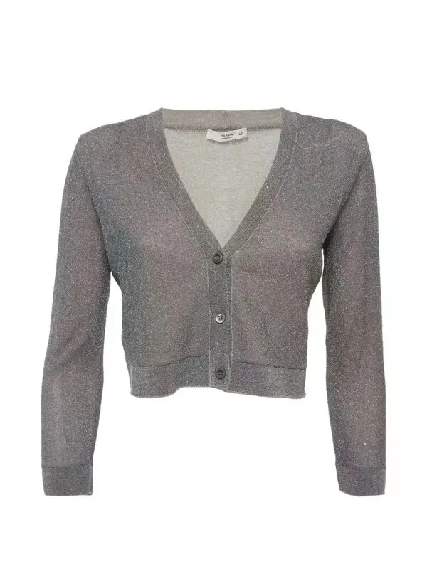 Prada Lurex-knit Cotton Cardigan