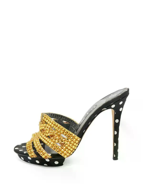 GINA Crystal-embellished Polka-dot Sandals