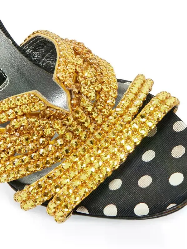 GINA Crystal-embellished Polka-dot Sandals