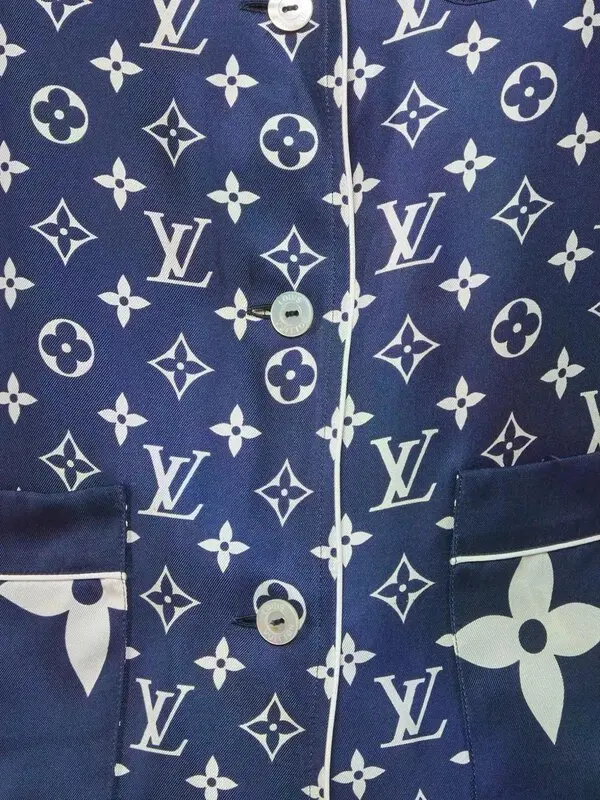 LOUIS VUITTON Monogram Silk Pajamas