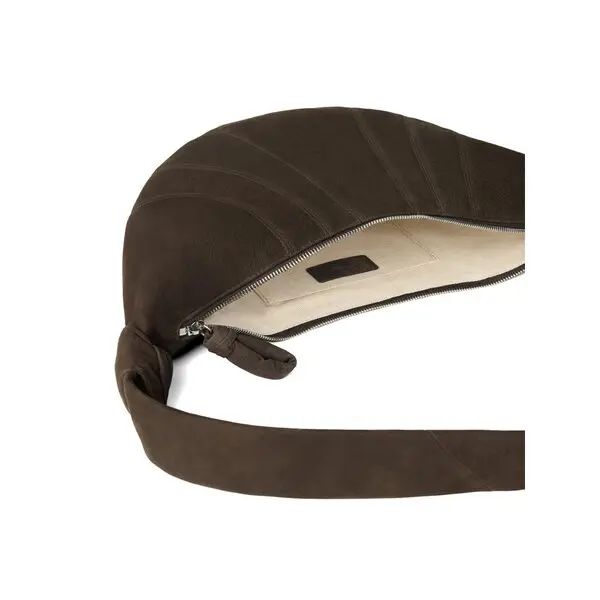 LEMAIRE Chocolate Coated Cotton Blend Shoulder Bag With Knot Detailing